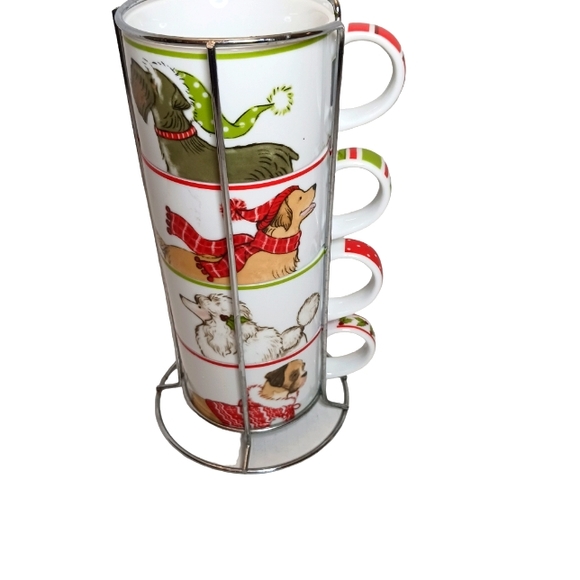 Pier 1 | Holiday | Pier One Christmas Dogs Stacking Mug Set With Wire ...